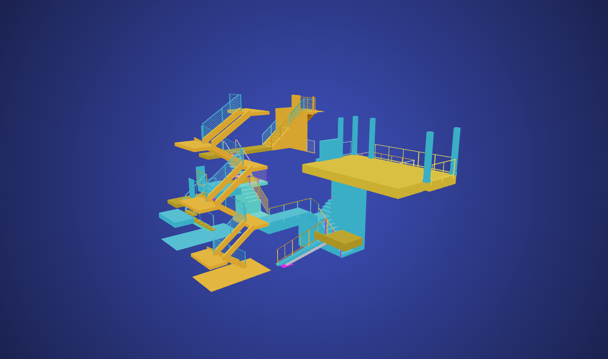 Funhouse stairs and railings - Free 3D Model By BJP Studio - Poly Pizza