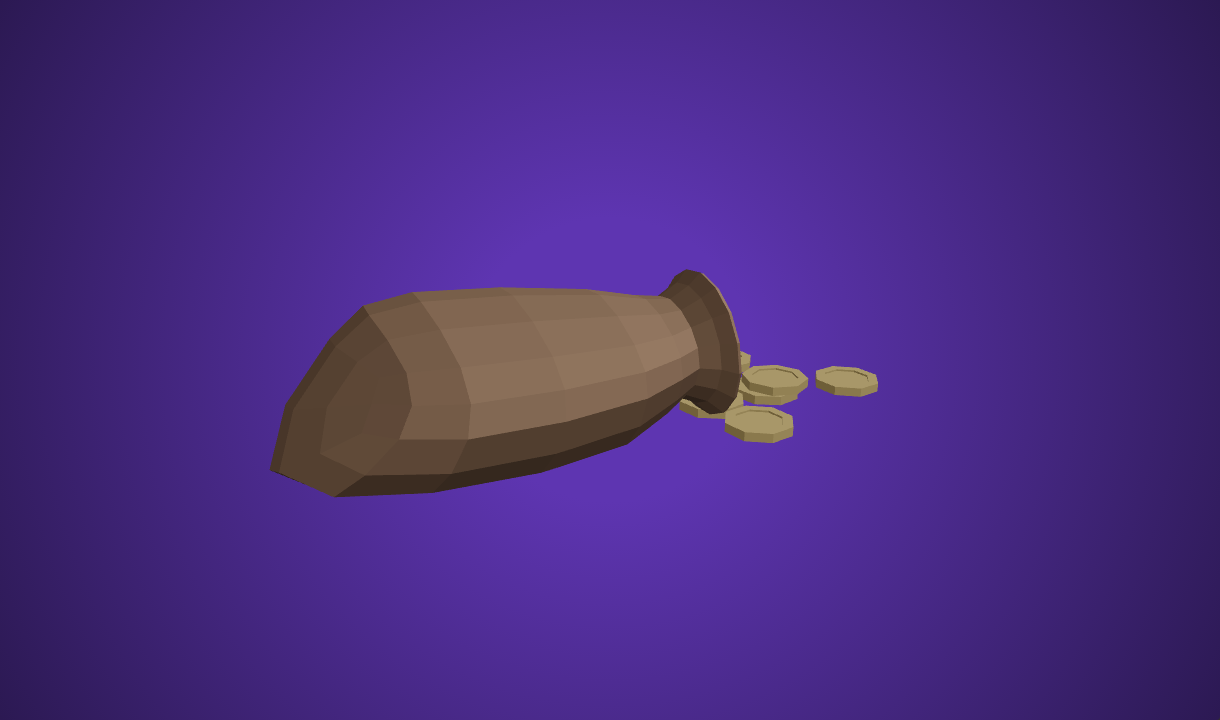 Coin Bag - Free 3D Model By Quaternius - Poly Pizza