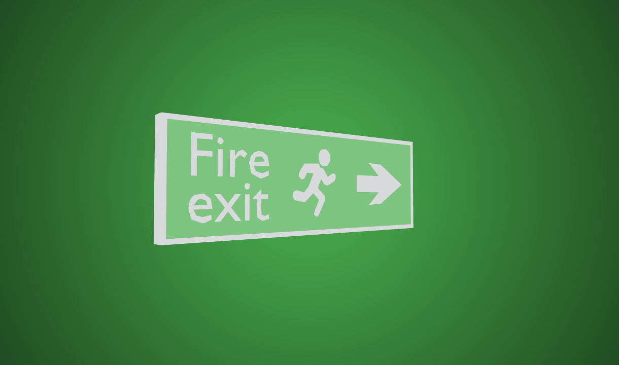 Fire Exit Sign - Free 3D Model By J-Toastie - Poly Pizza