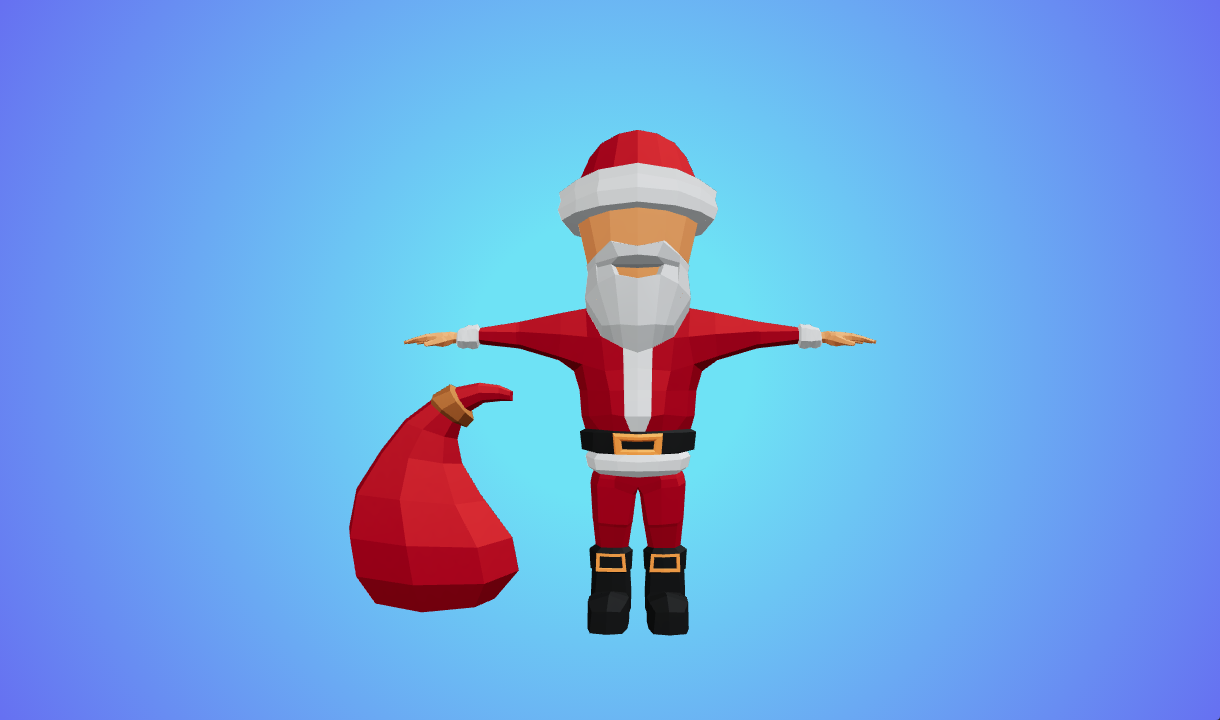 Santa - Free 3D Model By MiniPoly - Poly Pizza