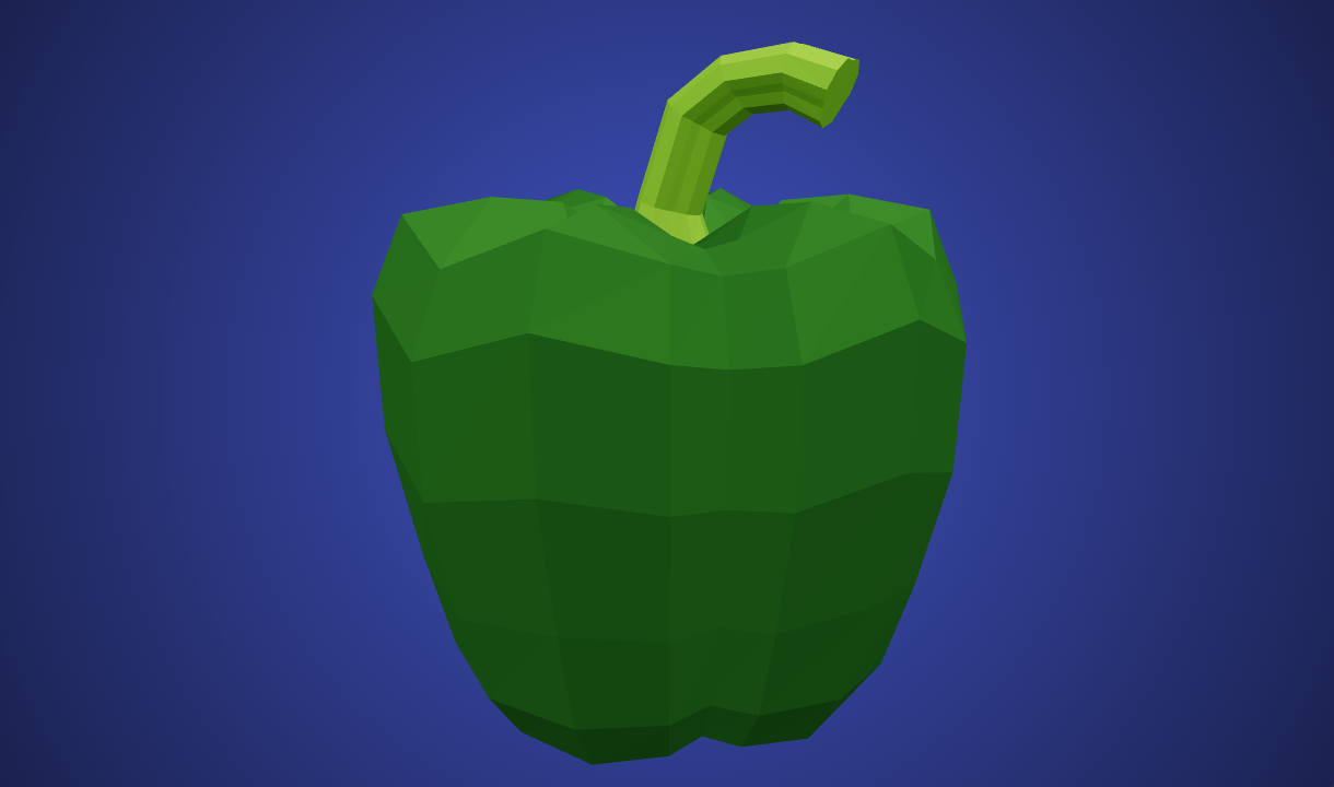 Green Pepper - Free 3D Model By Poly by Google - Poly Pizza