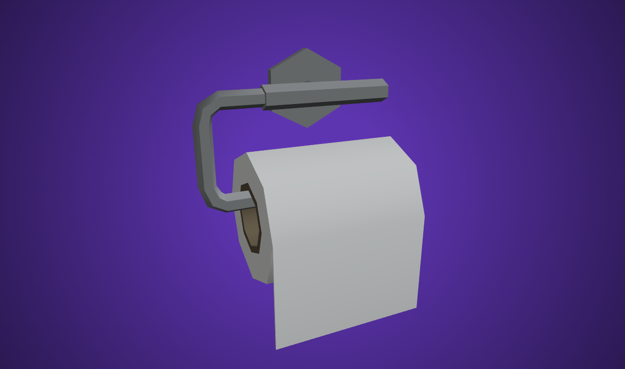 Bathroom Toilet Paper - Free 3D Model By Quaternius - Poly Pizza