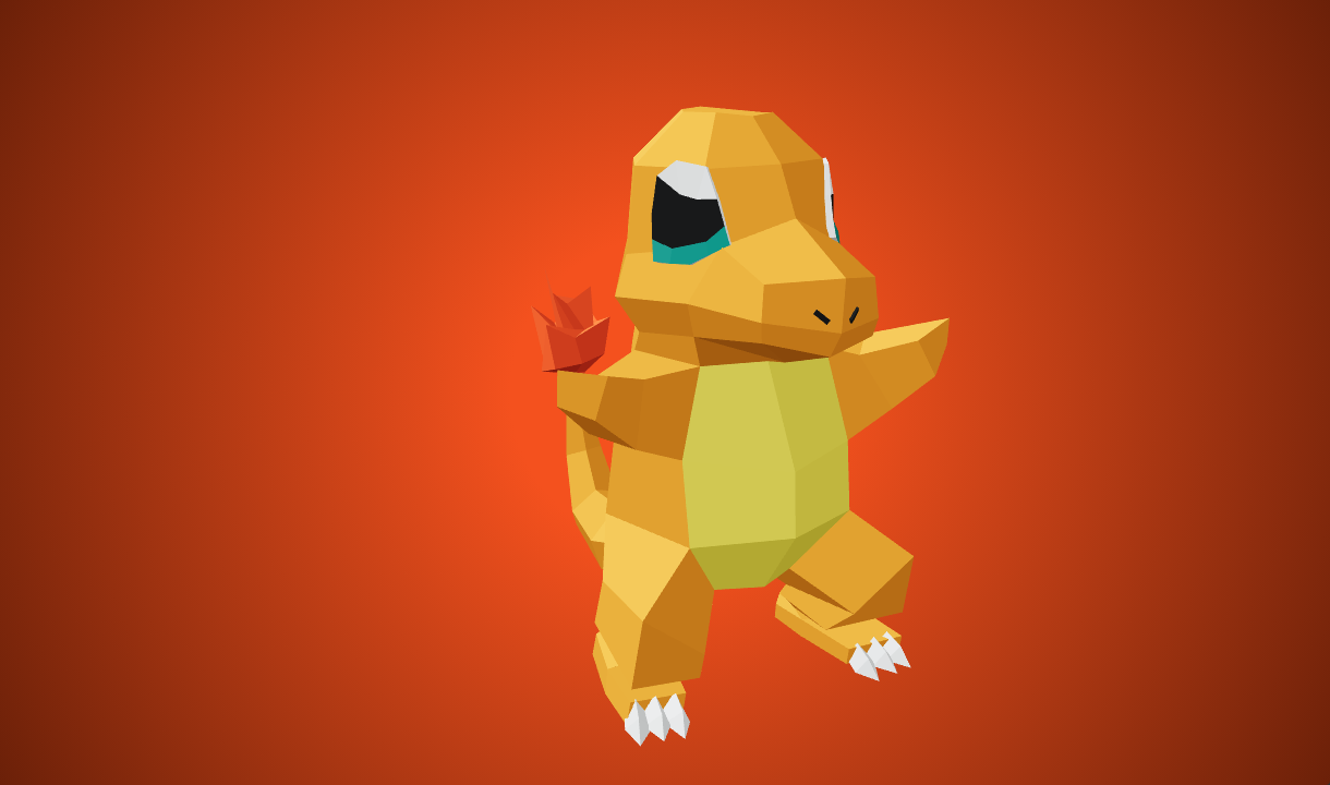 Low Poly Charmander - Free 3D Model By Tipatat Chennavasin - Poly Pizza