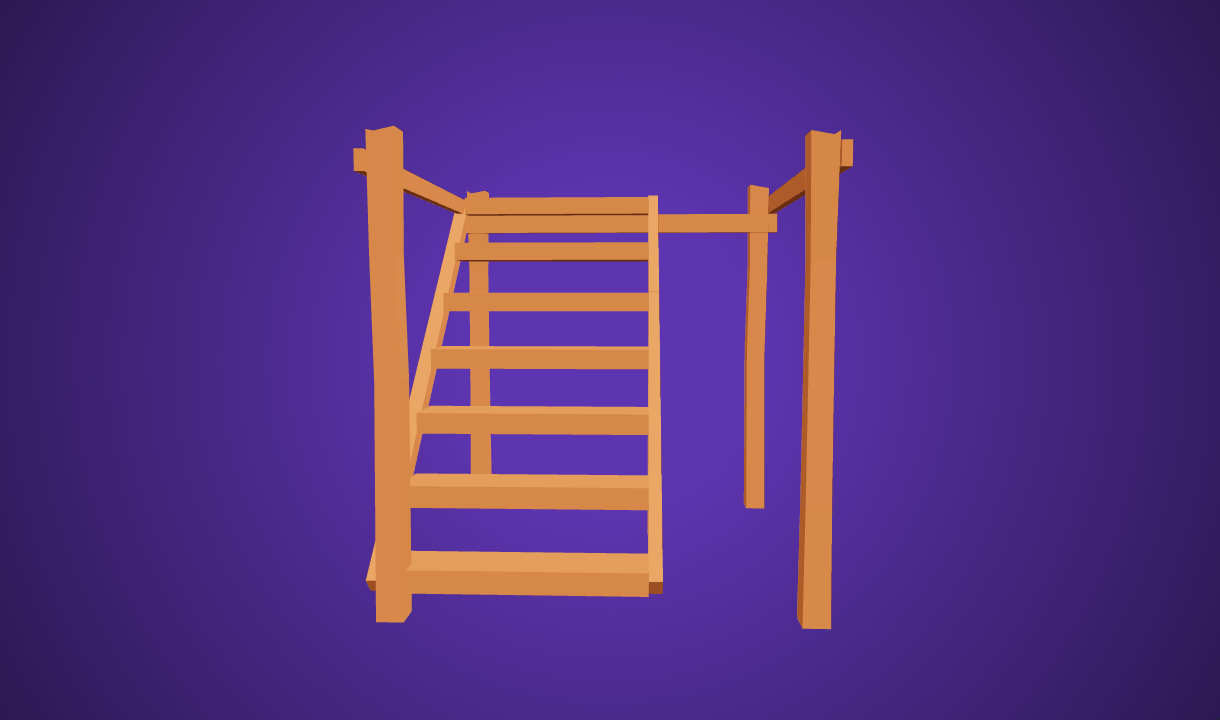 Wood Stairs 2 - Free 3D Model By CircuitZ - Poly Pizza