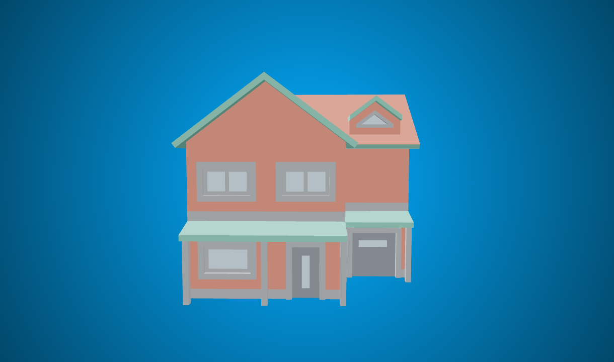 Two story house - Free 3D Model By Kenney - Poly Pizza