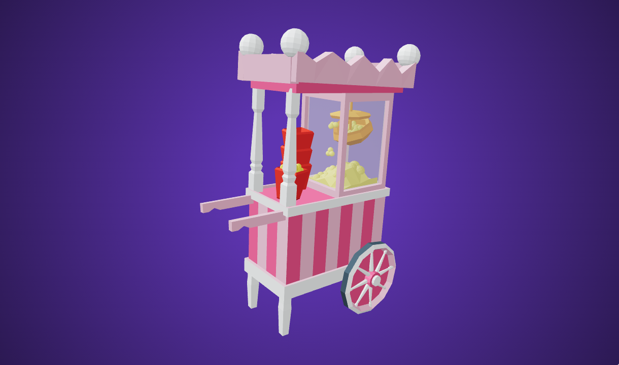 Popcorn Cart - Free 3D Model By Don Carson - Poly Pizza