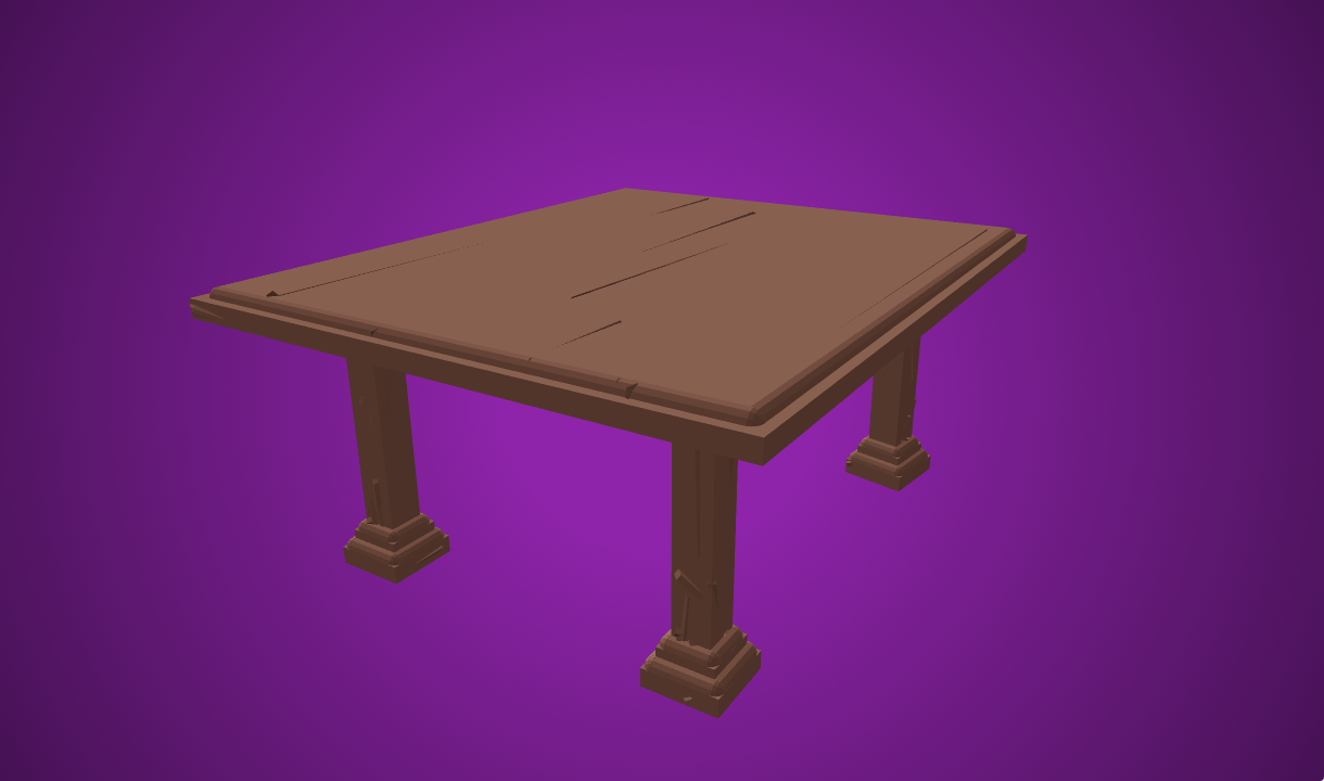 broken table simple - Free 3D Model By Justin Randall - Poly Pizza