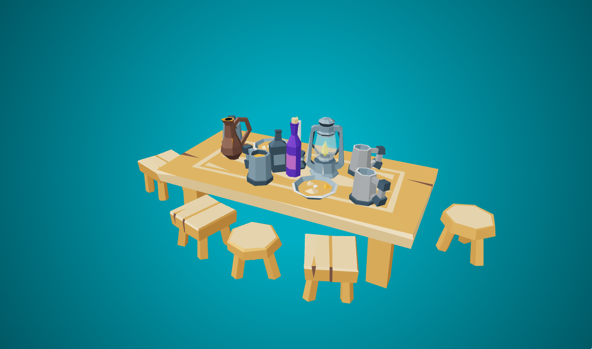 Bar Table - Free 3D Model By Nick Slough - Poly Pizza