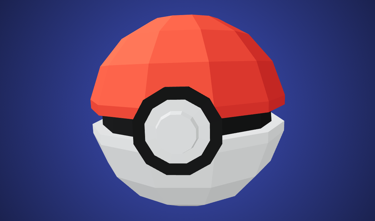 Low Poly Pokeball - Free 3D Model By Tipatat Chennavasin - Poly Pizza