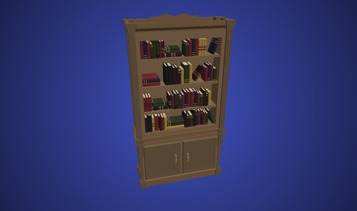 Bookcase with Books - Free 3D Model By Quaternius - Poly Pizza