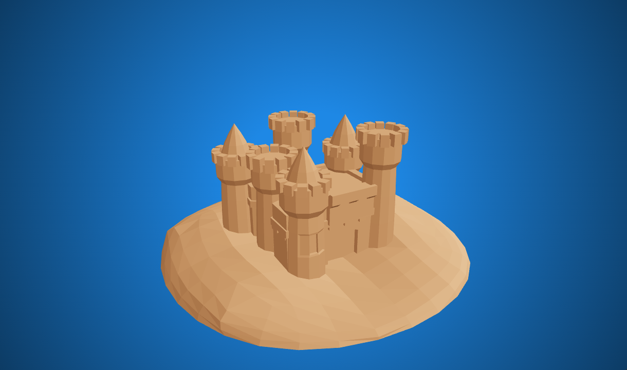 Sand castle - Free 3D Model By Poly by Google - Poly Pizza