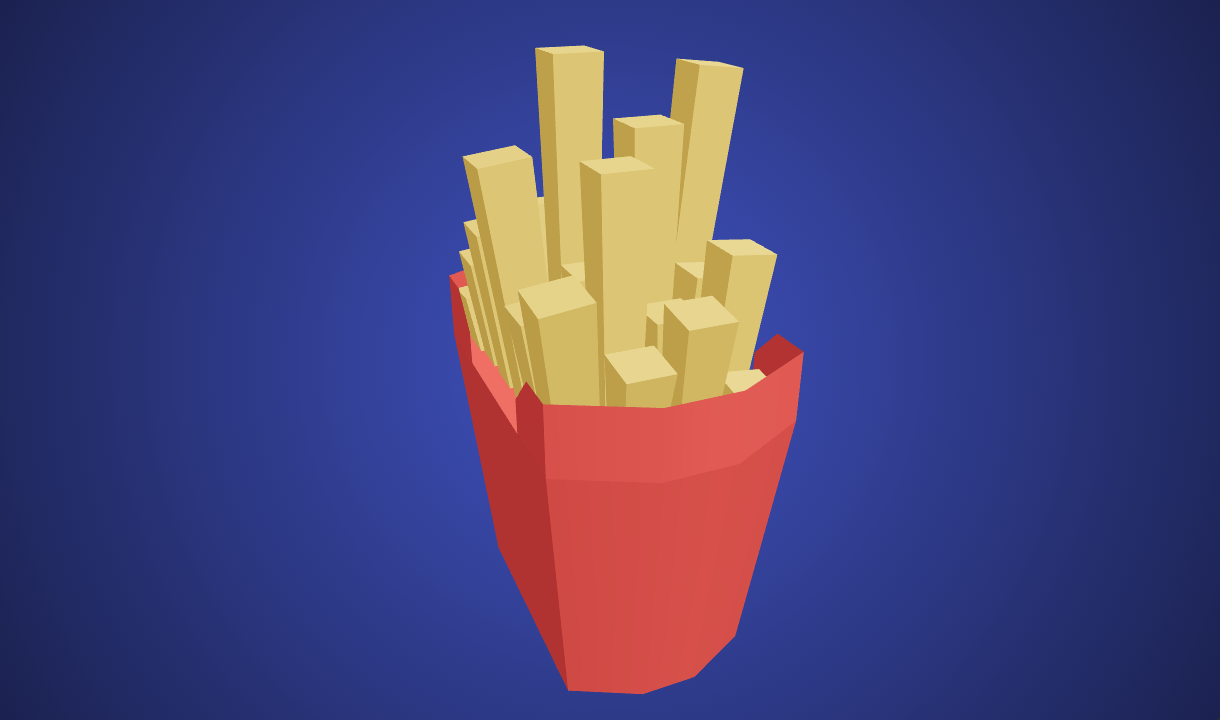 Fries - Free 3D Model By Kenney - Poly Pizza