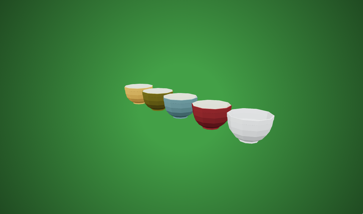 Various bowls - Free 3D Model By Poly by Google - Poly Pizza