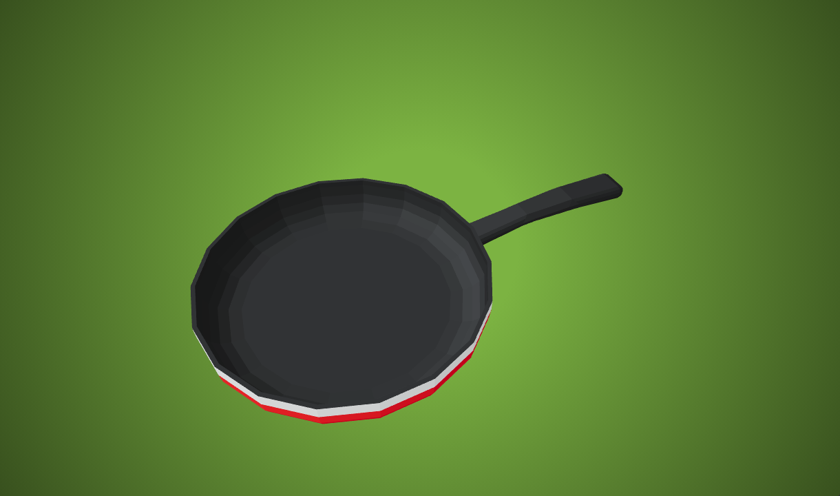 Frying pan - Free 3D Model By Poly by Google - Poly Pizza