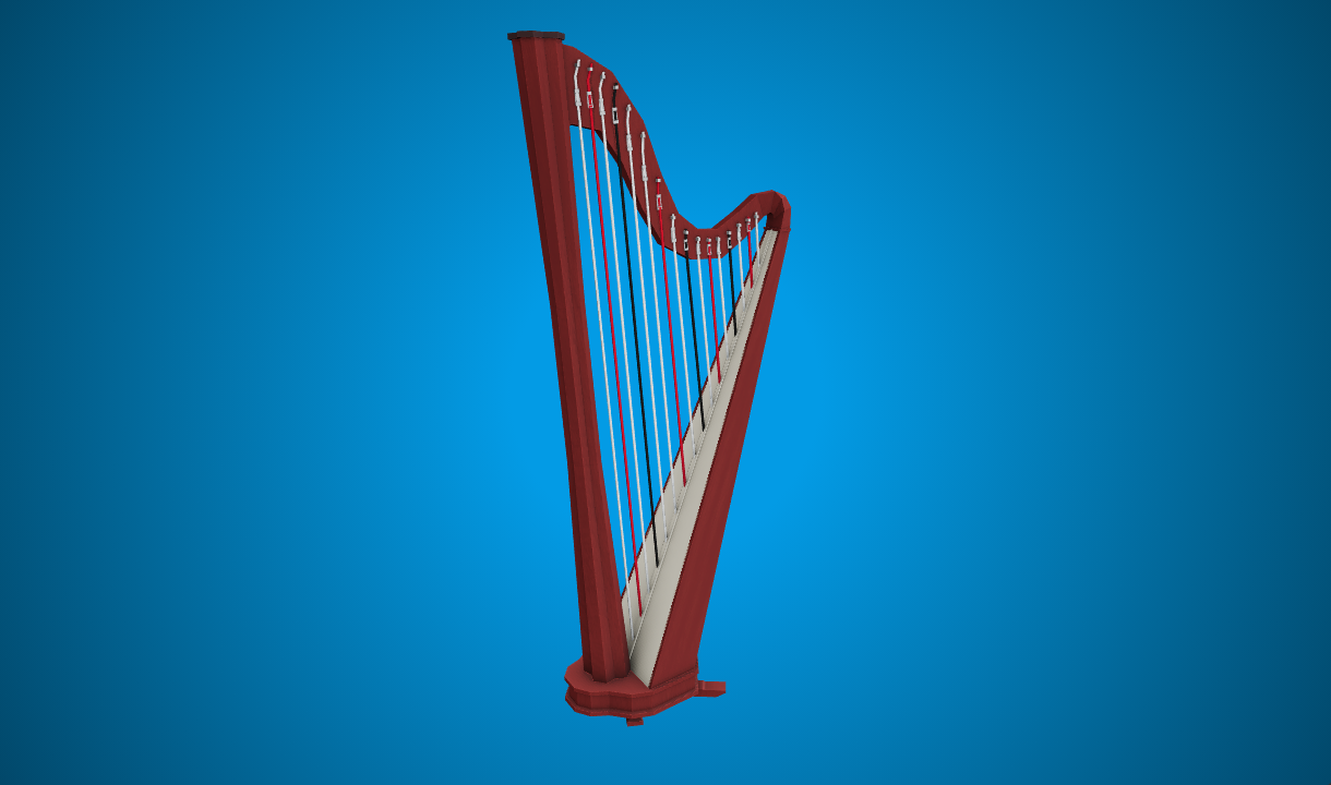 Harp - Free 3D Model By Poly by Google - Poly Pizza