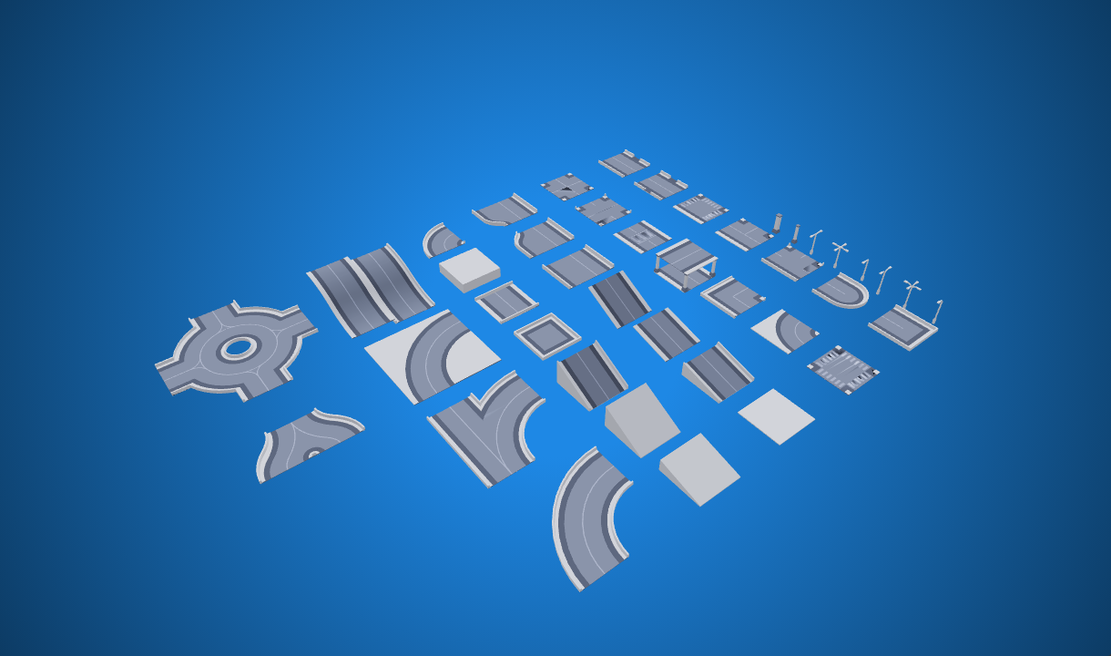 Modular Road Kit - Free 3D Model By Kenney - Poly Pizza