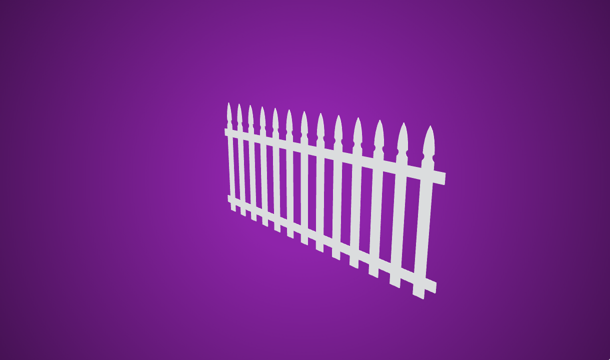 Picket fence - Free 3D Model By Poly by Google - Poly Pizza