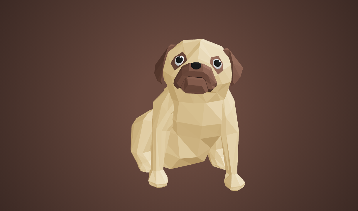 Pug - Free 3D Model By Workshop apelab - Poly Pizza