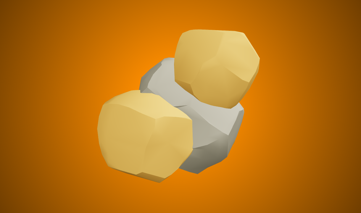 Gold ore - Free 3D Model By Quaternius - Poly Pizza