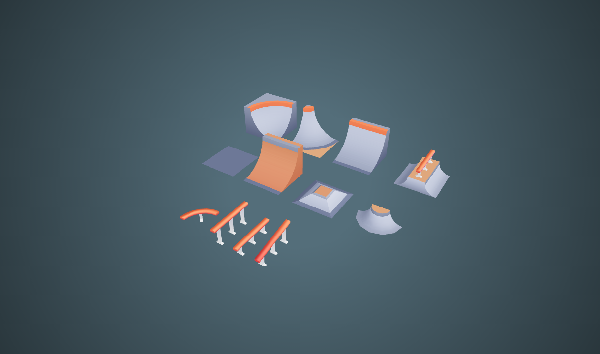 Modular Skate Park kit - Free 3D Model By Kenney - Poly Pizza