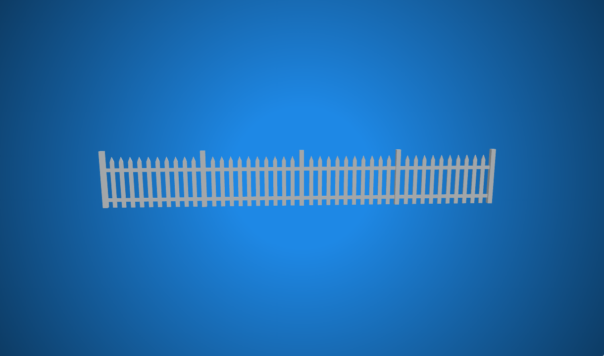 Picket fence - Free 3D Model By Poly by Google - Poly Pizza
