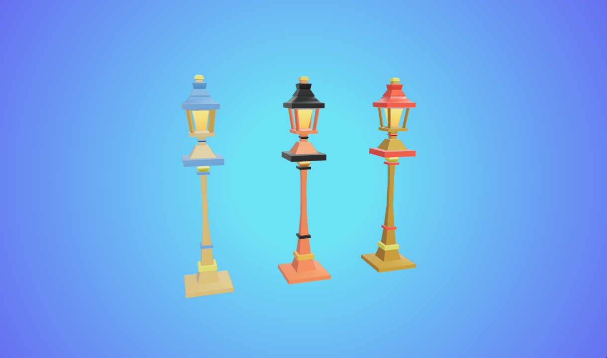 Street Lamps - Free 3D Model By MiniPoly - Poly Pizza