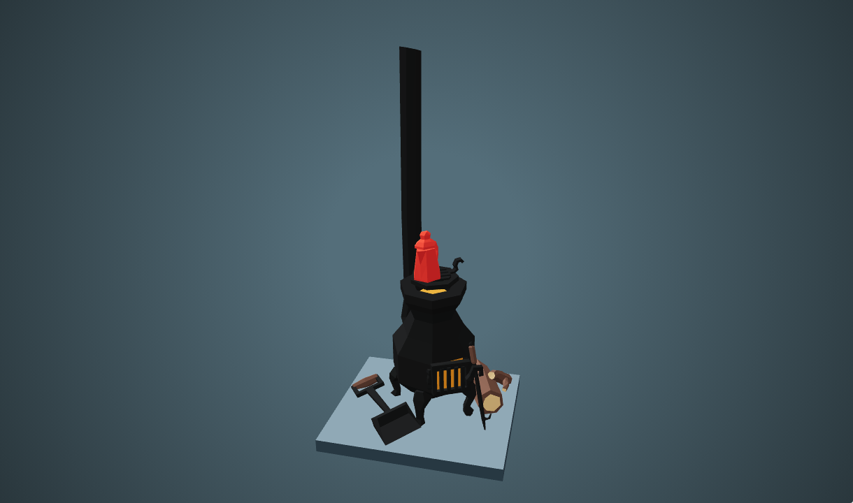 Pot Belly Stove - Free 3D Model By Don Carson - Poly Pizza