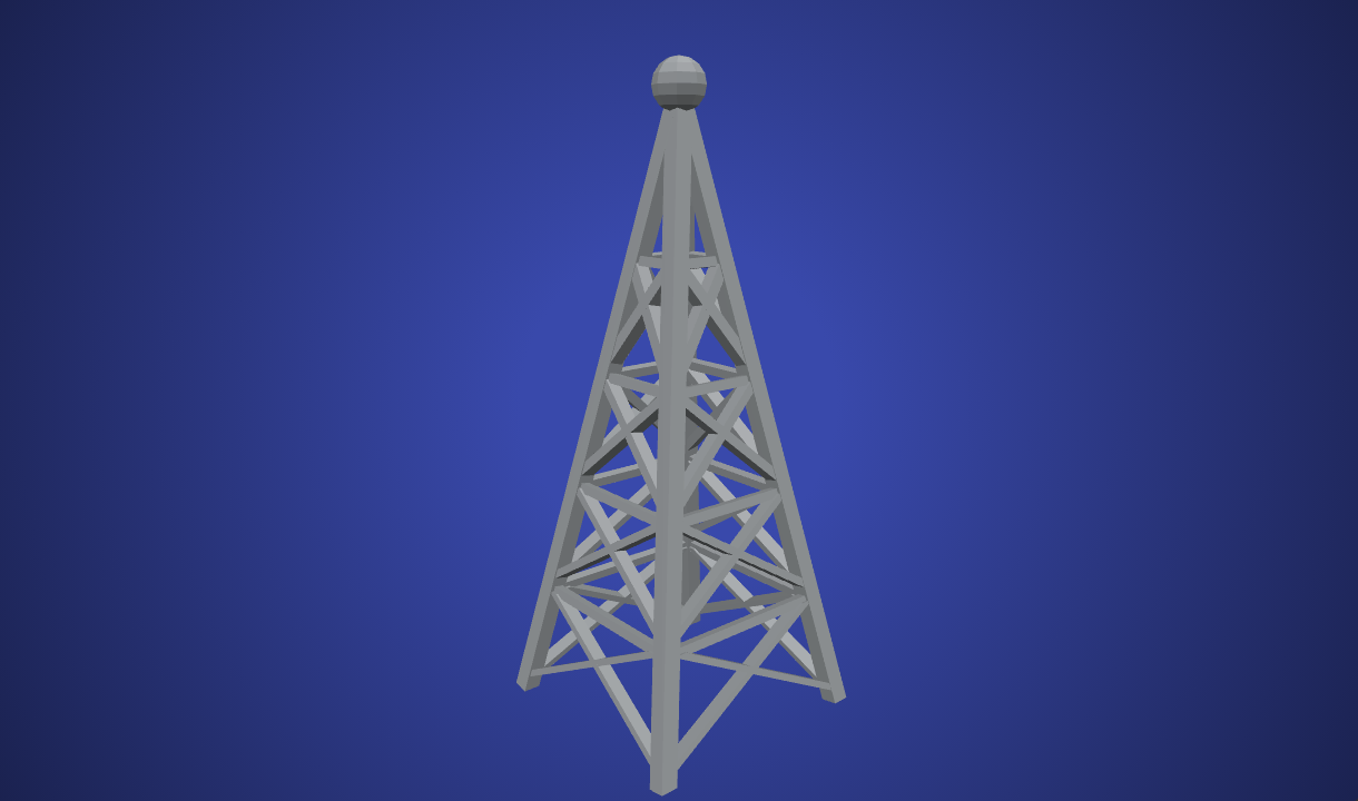 Radio tower - Free 3D Model By Poly by Google - Poly Pizza