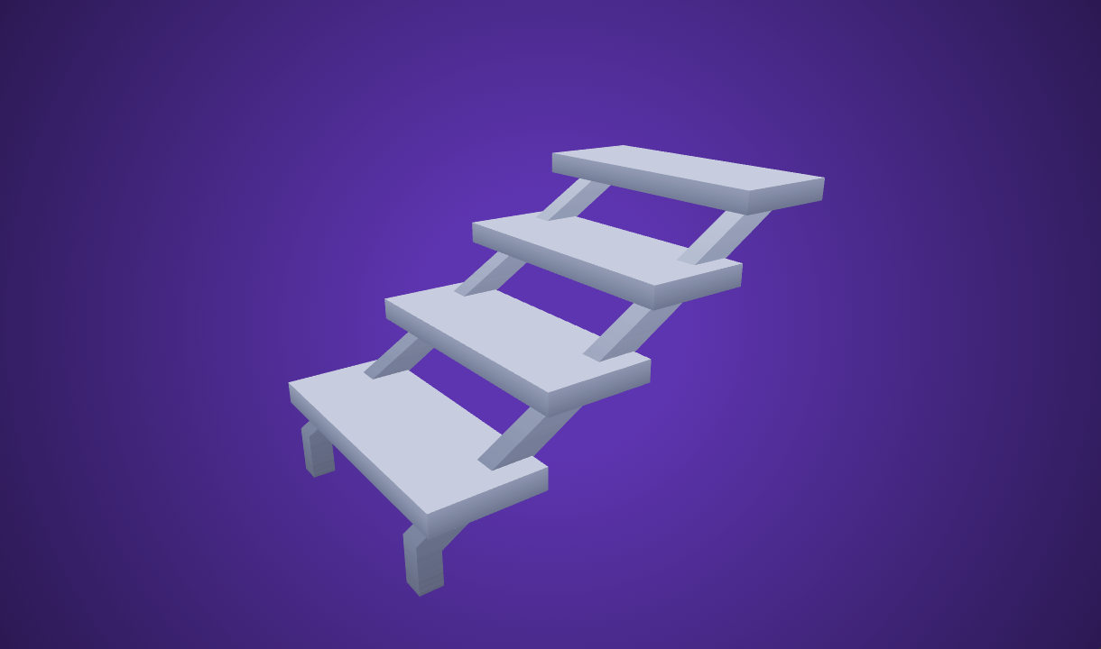 Stairs Open Short - Free 3D Model By Kenney - Poly Pizza