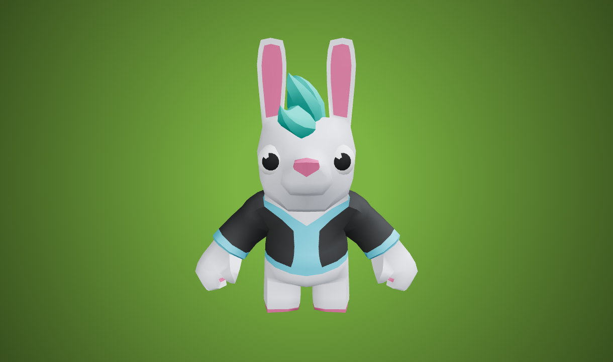Rabbit Cyan Hair - Free 3D Model By Quaternius - Poly Pizza