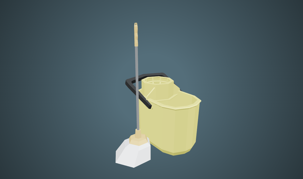 Mop & Bucket - Free 3D Model By J-Toastie - Poly Pizza